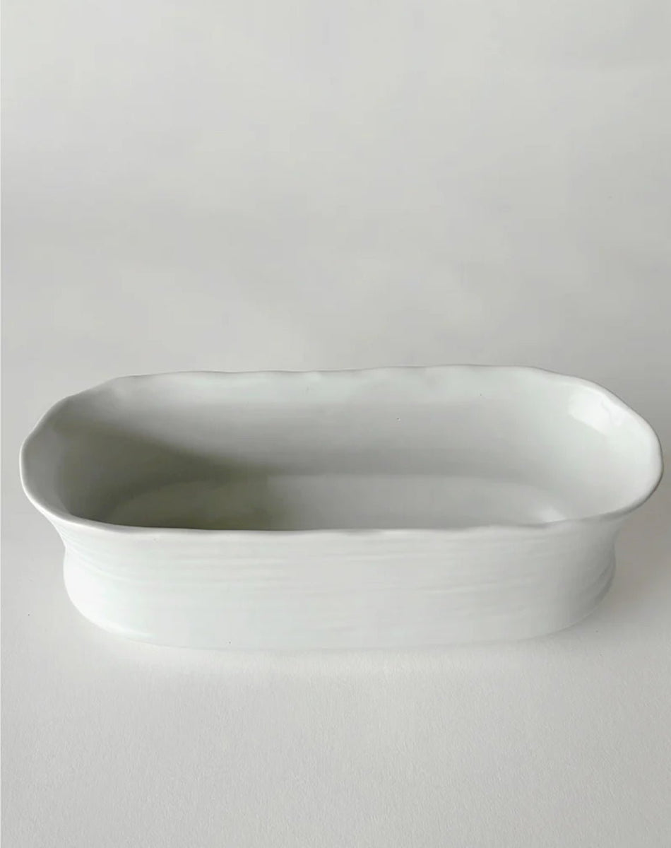 Ceramic Vessel - White Trough – The Green Room Flower Company